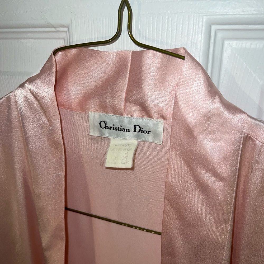 Vintage Christian Dior Light Pink Satin Robe - Gem